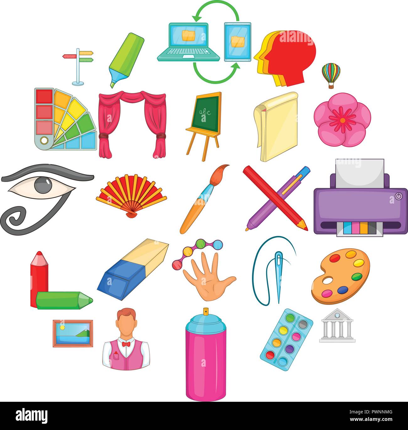 Art workshop icons set, cartoon style Stock Vector Image & Art - Alamy