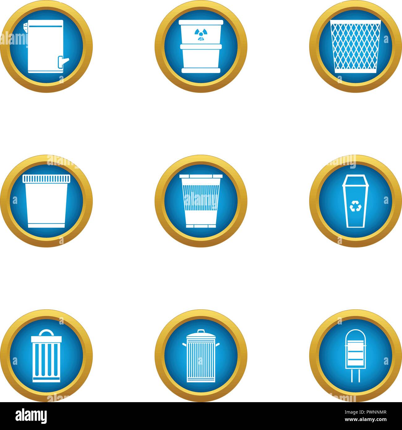 Production waste icons set, flat style Stock Vector Image & Art - Alamy