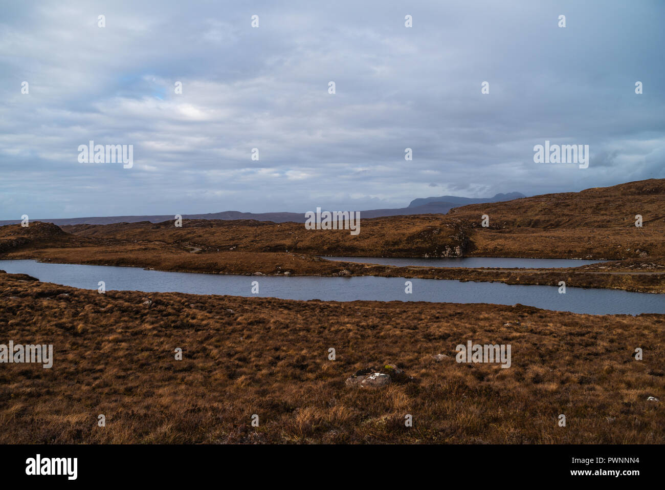 Small lakes at the shore of the Applecross Peninsula, Scotland, Uk ...