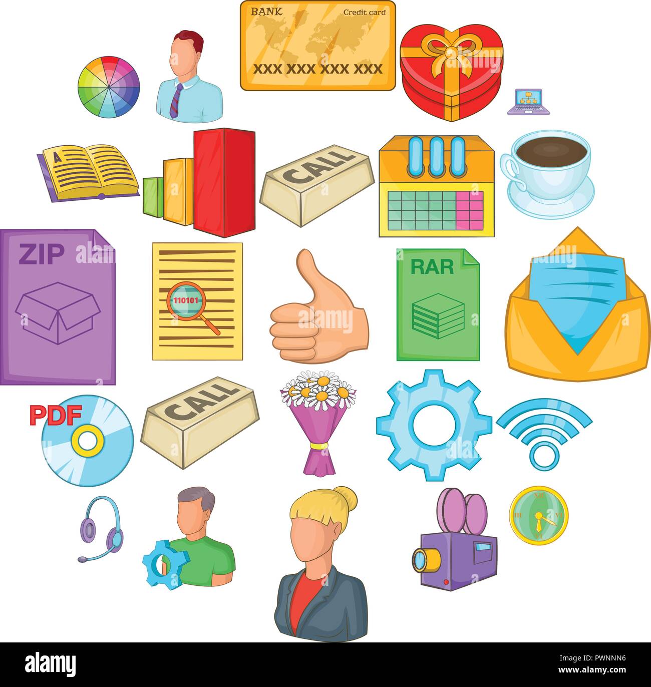 Aggressive marketing icons set, cartoon style Stock Vector Image & Art ...