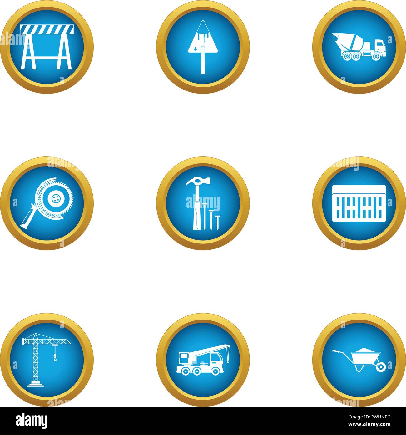 Fabrication icons set, flat style Stock Vector Image & Art - Alamy