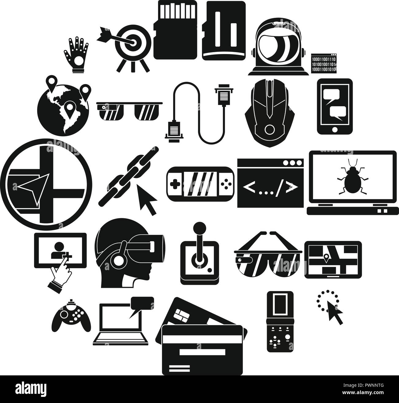 VR icons set, simple style Stock Vector Image & Art - Alamy