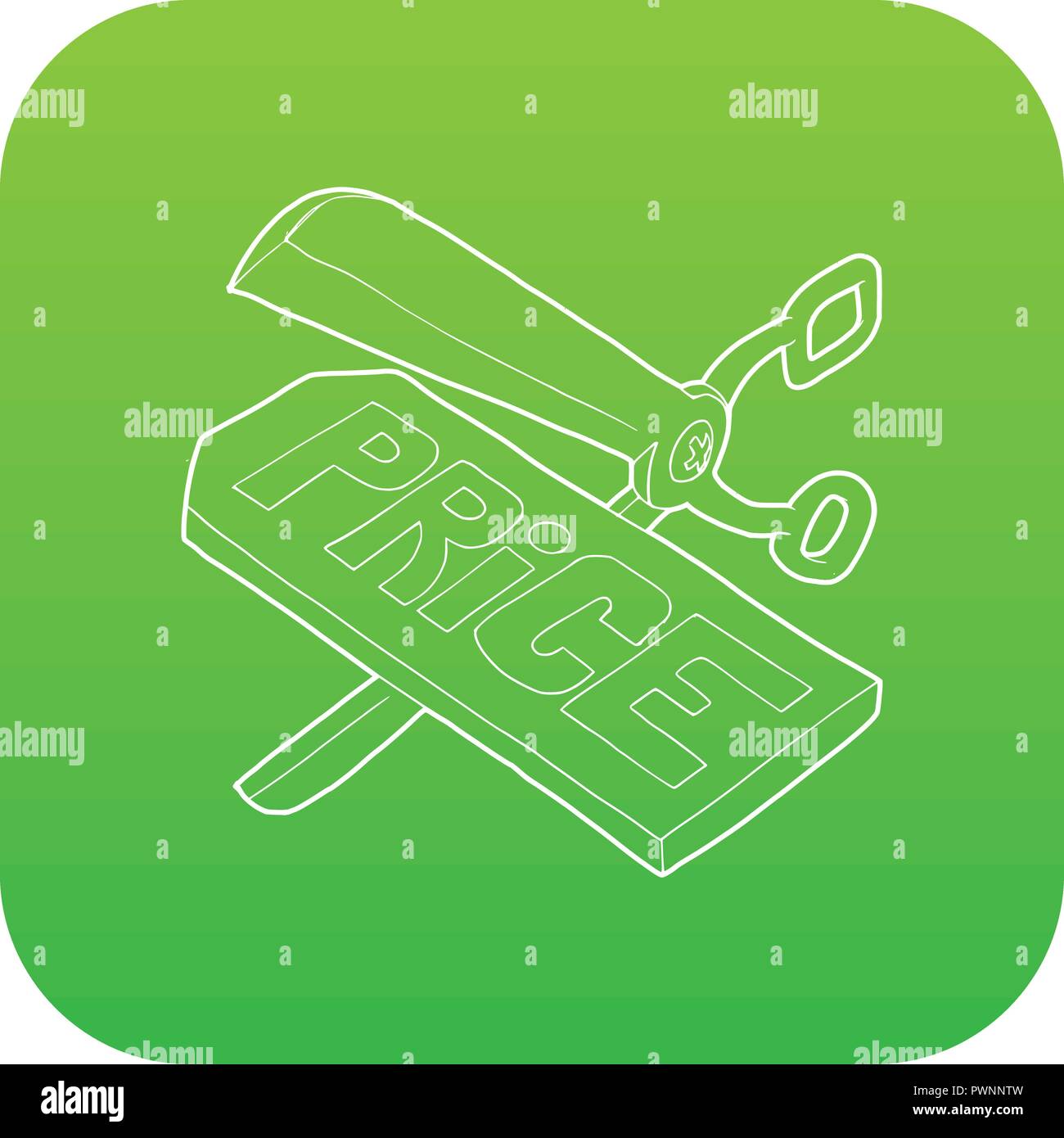 Cutting prices icon green vector Stock Vector Image & Art - Alamy