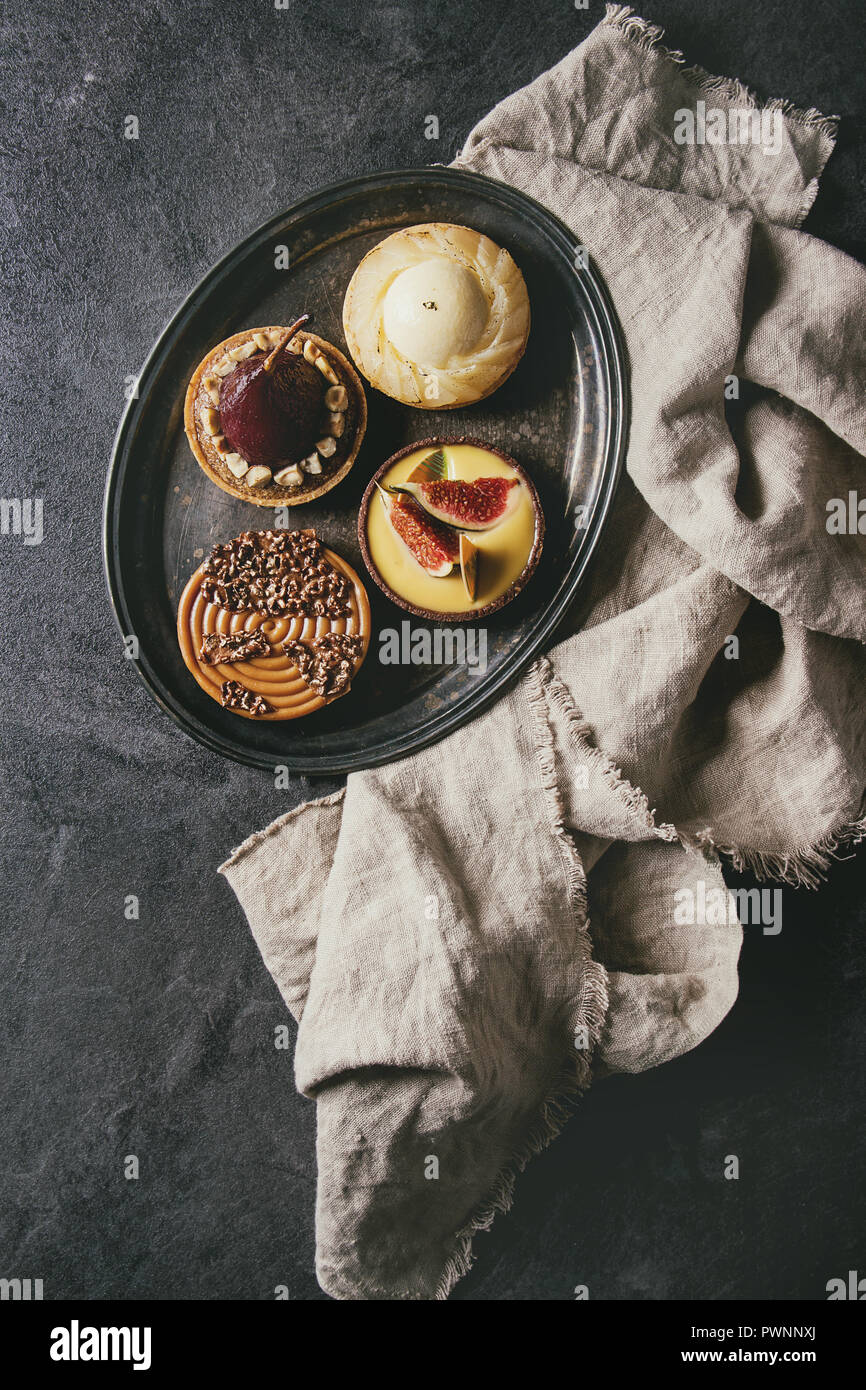 Variety of sweet tartlets Stock Photo - Alamy