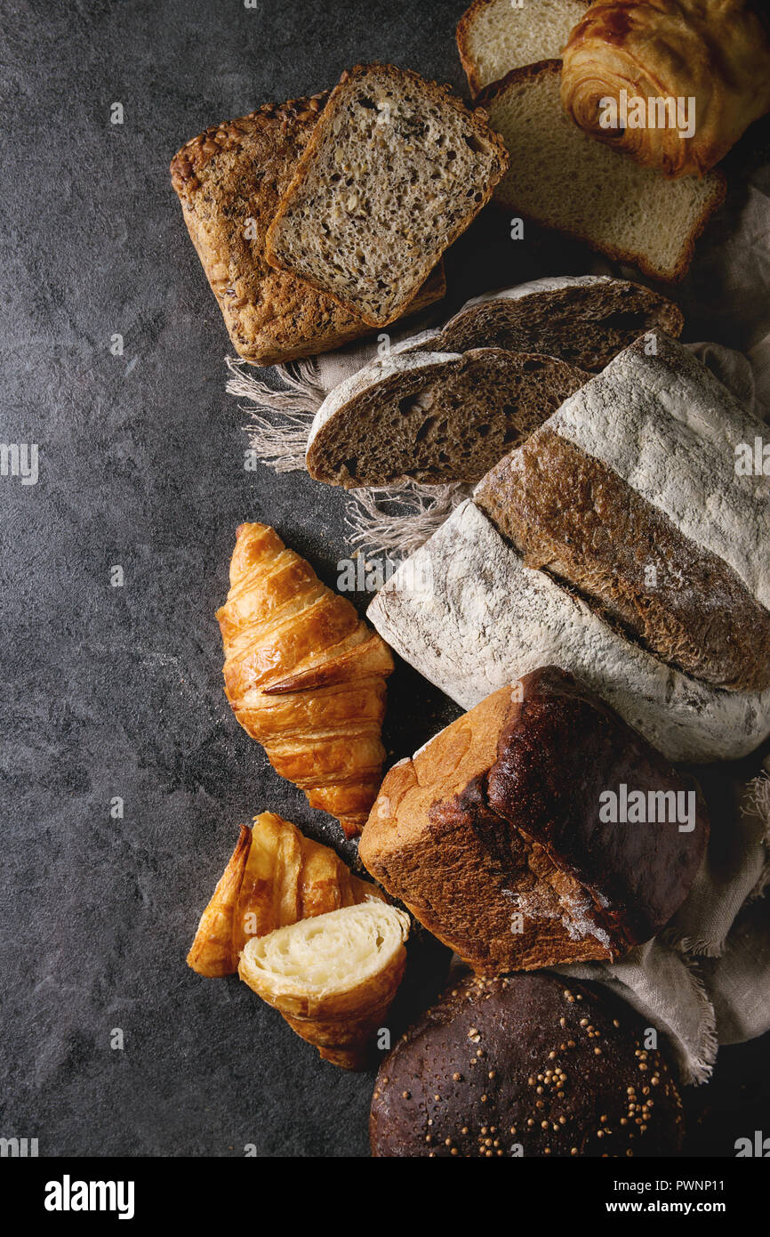 Variety of fresh baked bread Stock Photo - Alamy
