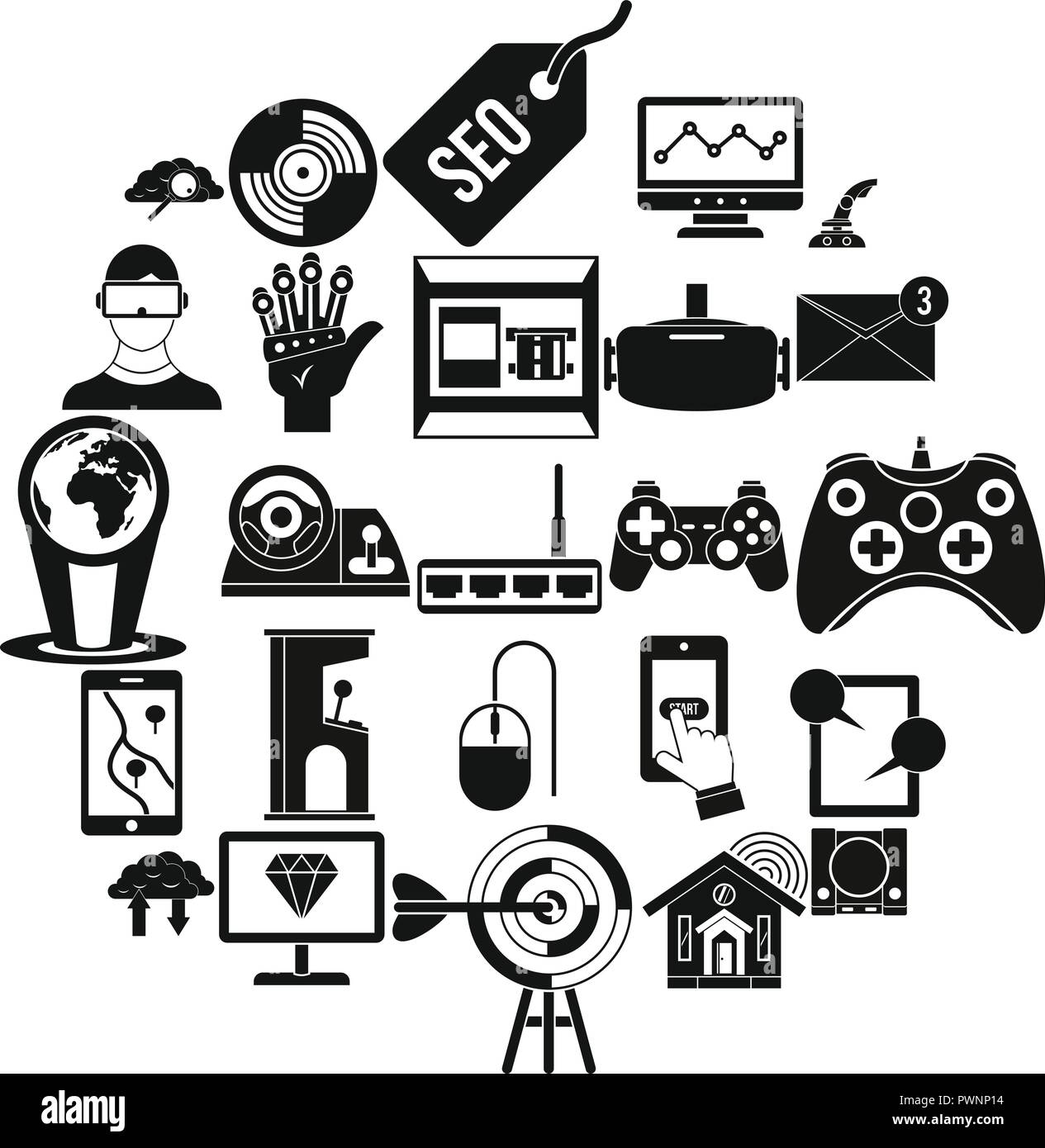 Modern game icons set, simple style Stock Vector Image & Art - Alamy