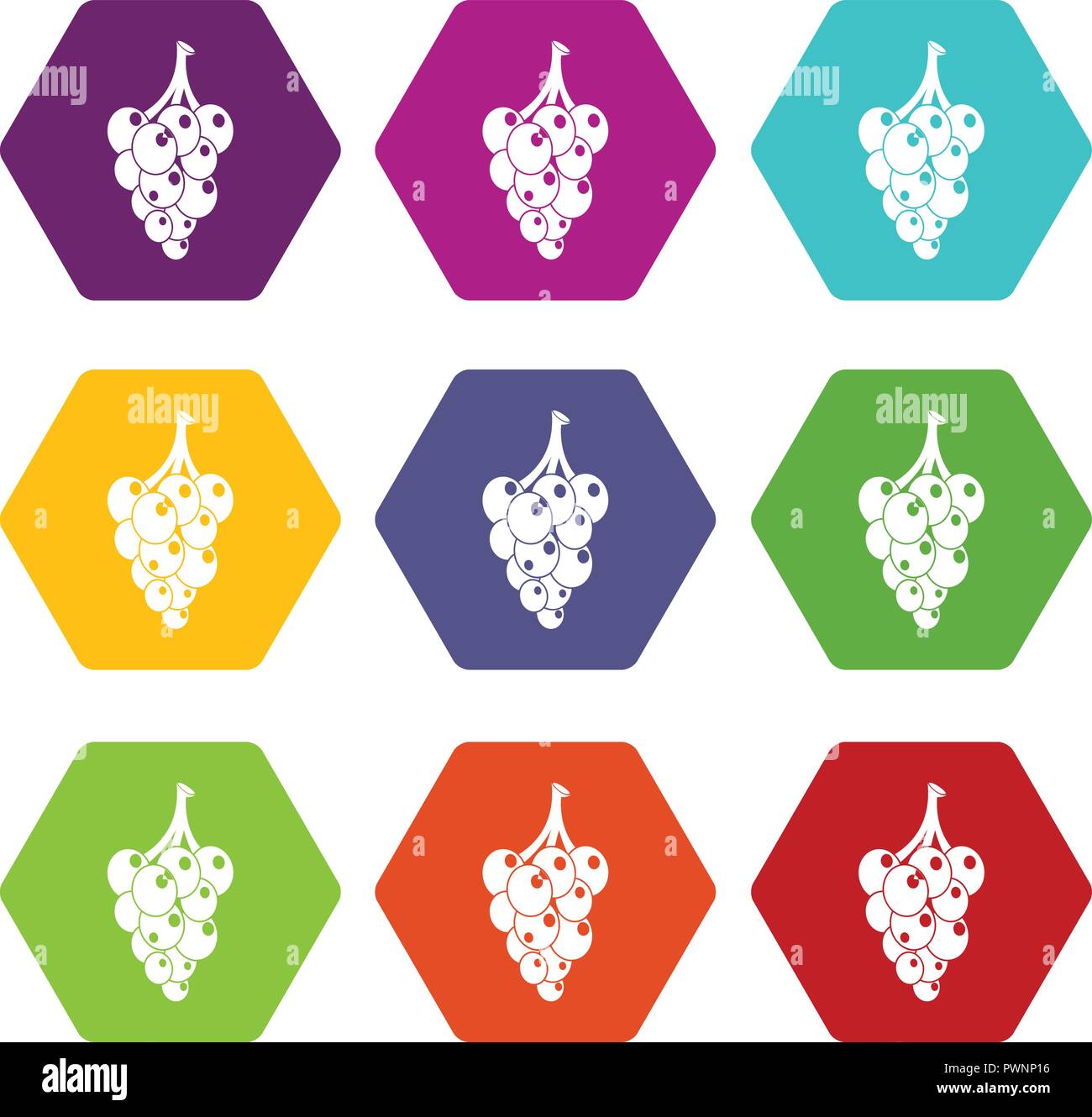 Grape icons set 9 vector Stock Vector Image & Art - Alamy