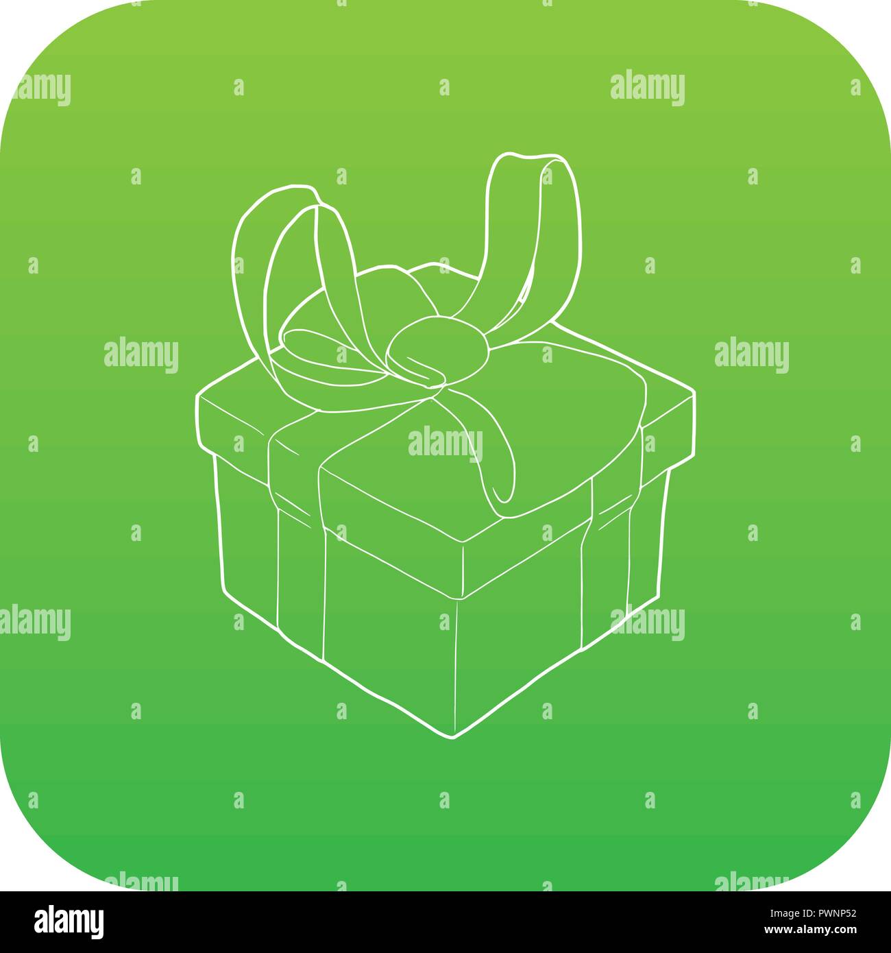 Gift box with ribbon bow icon green vector Stock Vector Image & Art - Alamy