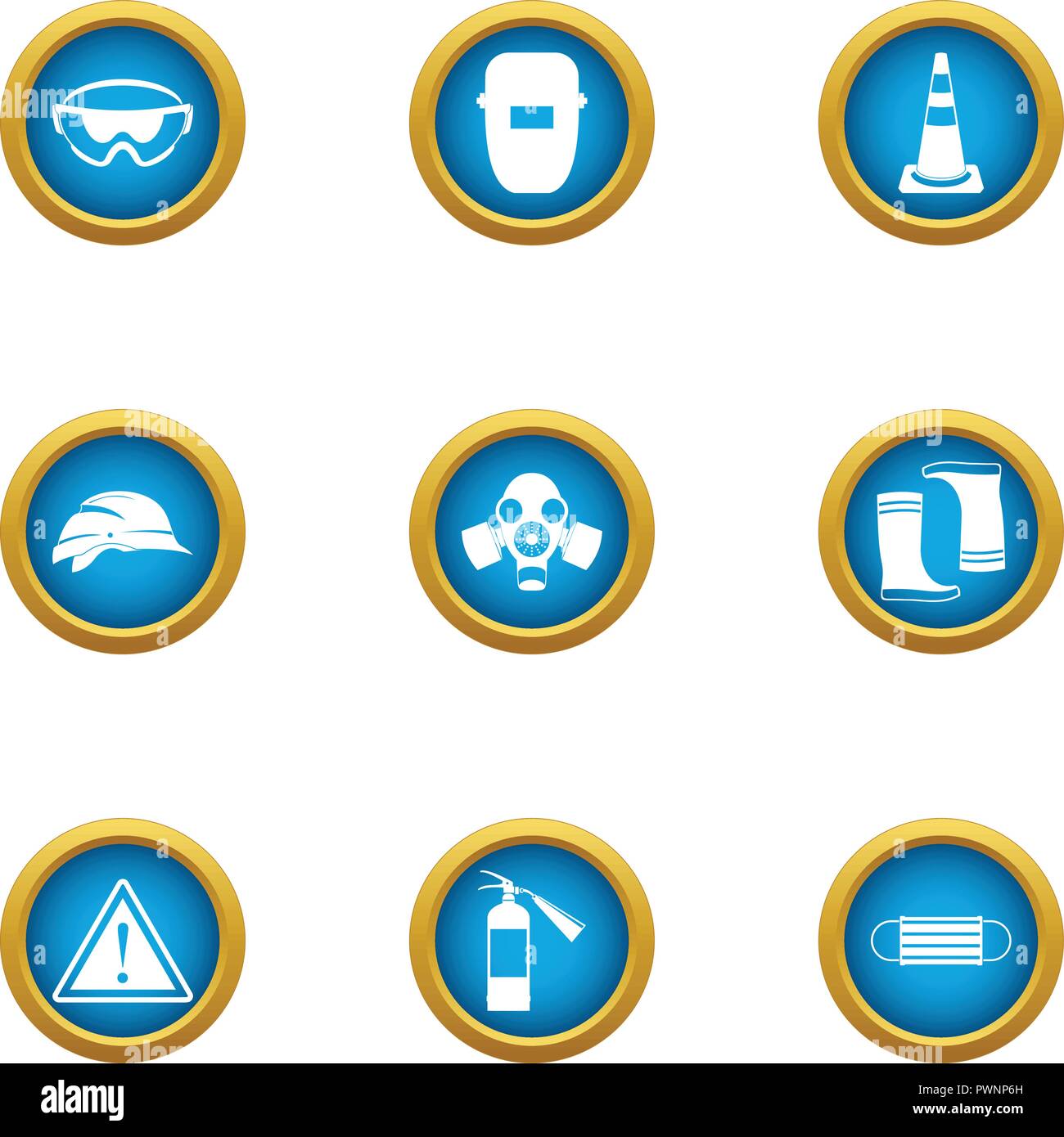 Electric welding icons set, flat style Stock Vector Image & Art - Alamy