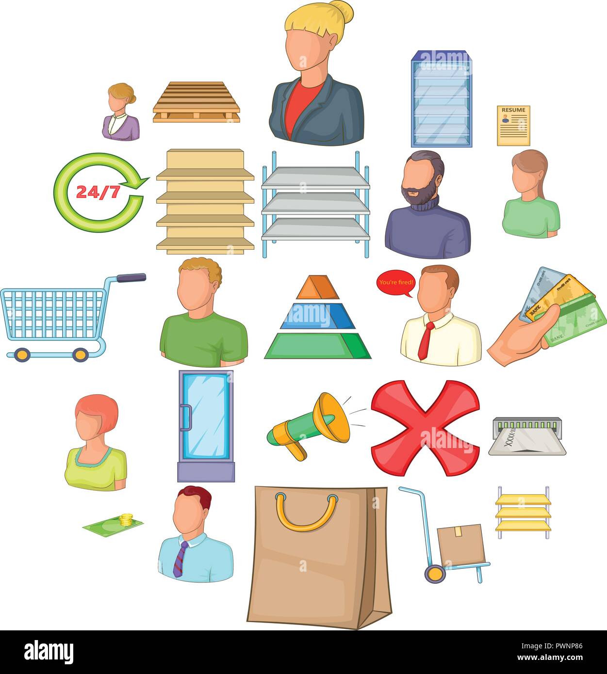 Financial officer icons set, cartoon style Stock Vector Image & Art - Alamy