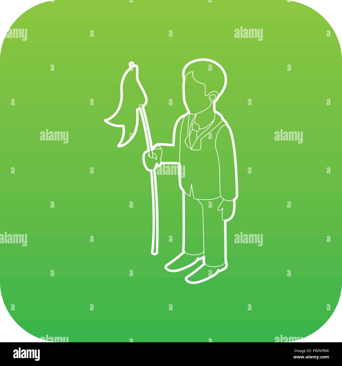 Man waving green flag Stock Vector Images - Alamy