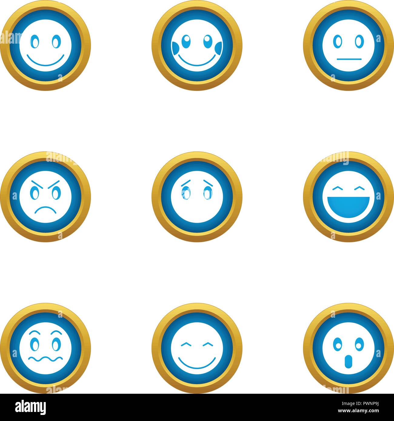 Emotional spectrum icons set, flat style Stock Vector Image & Art - Alamy