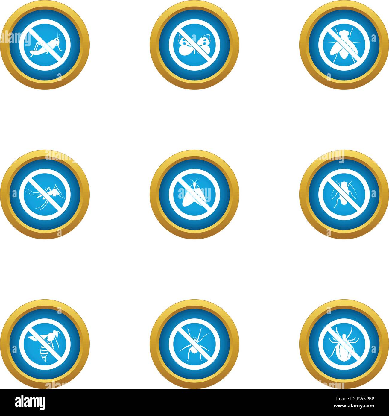 Interdiction icons set, flat style Stock Vector Image & Art - Alamy