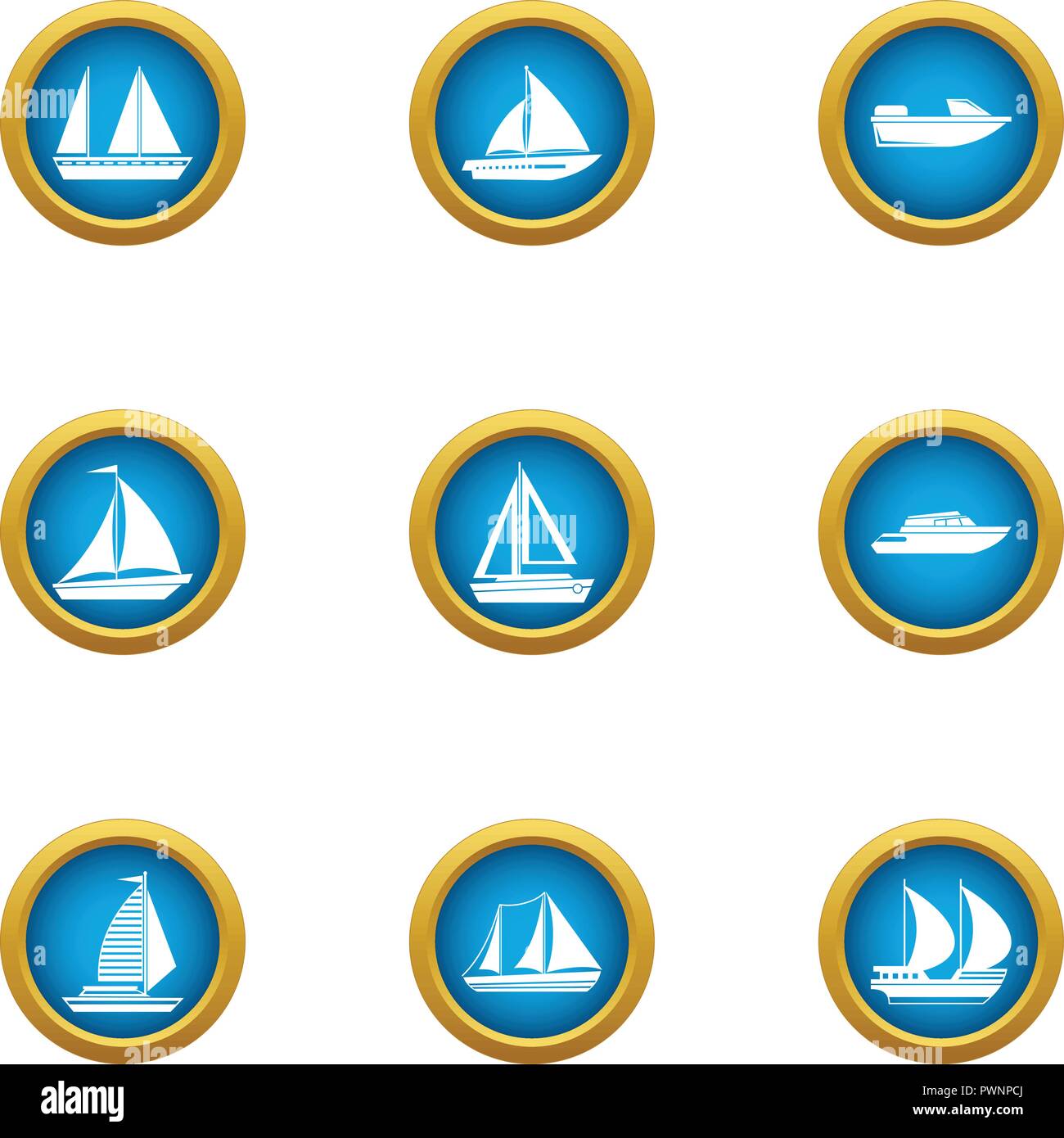 Regatta icons set, flat style Stock Vector Image & Art - Alamy