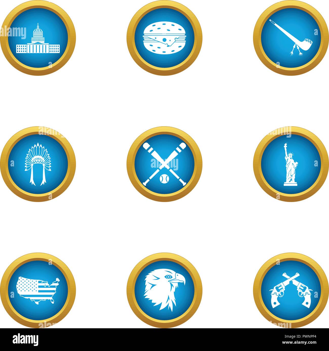 Country border icons set, flat style Stock Vector Image & Art - Alamy