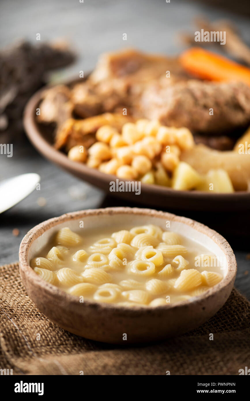 sopa de galets or escudella de Nadal, and carn d olla, soup with galets ...