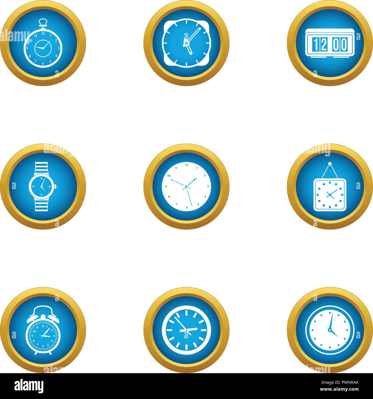 Timepiece icons set, flat style Stock Vector Image & Art - Alamy