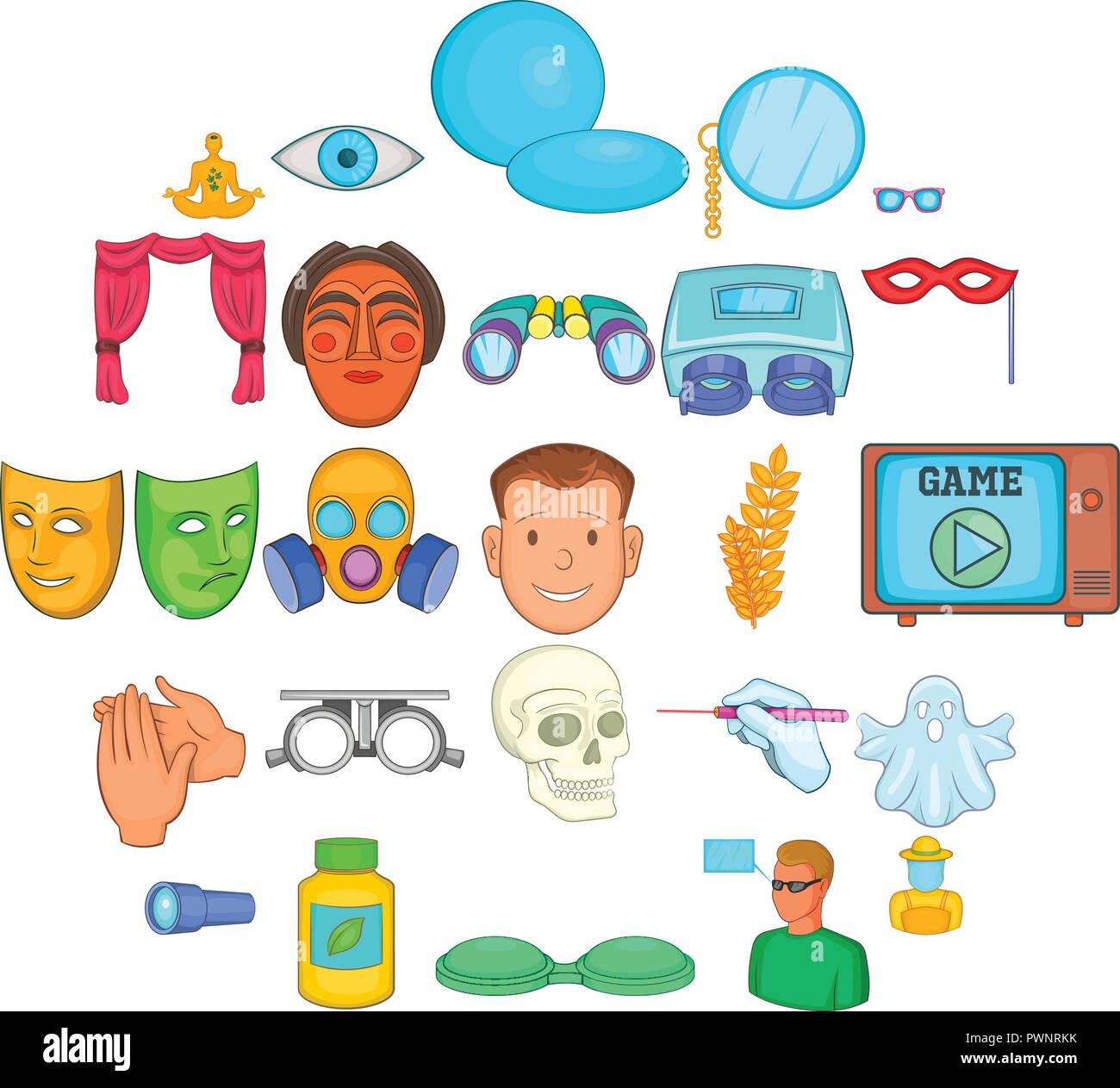 Seeing icons set, cartoon style Stock Vector Image & Art - Alamy