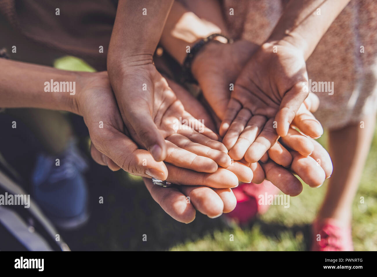 Top view of female that demonstrating her hands Stock Photo - Alamy