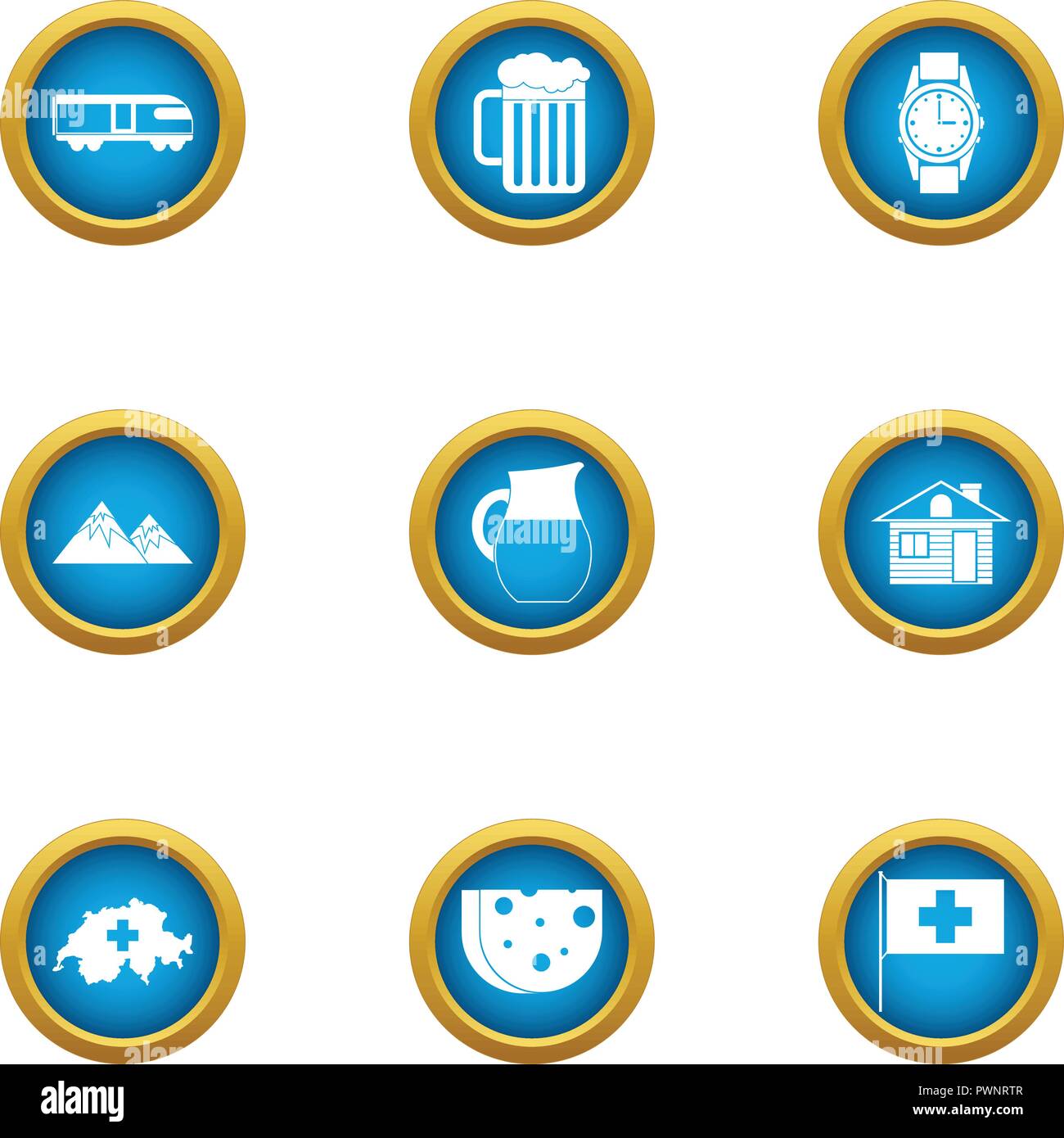 Mountain food icons set, flat style Stock Vector Image & Art - Alamy