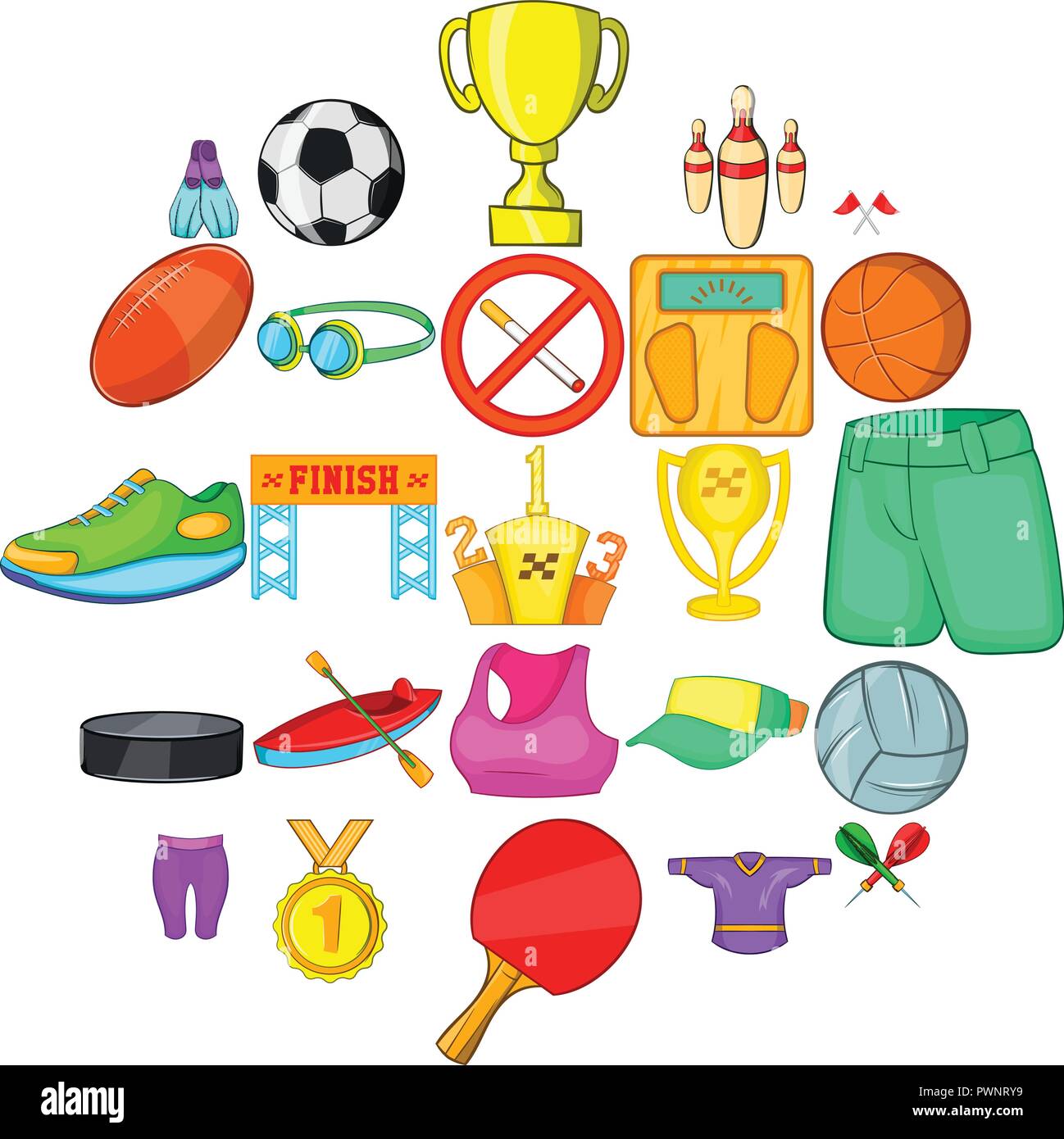 Competitive game icons set, cartoon style Stock Vector Image & Art - Alamy