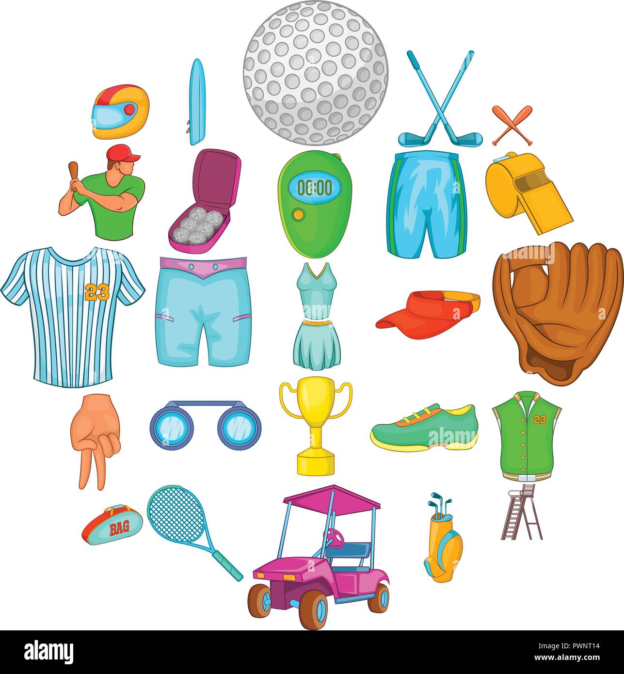 Best sportsman icons set, cartoon style Stock Vector Image & Art - Alamy