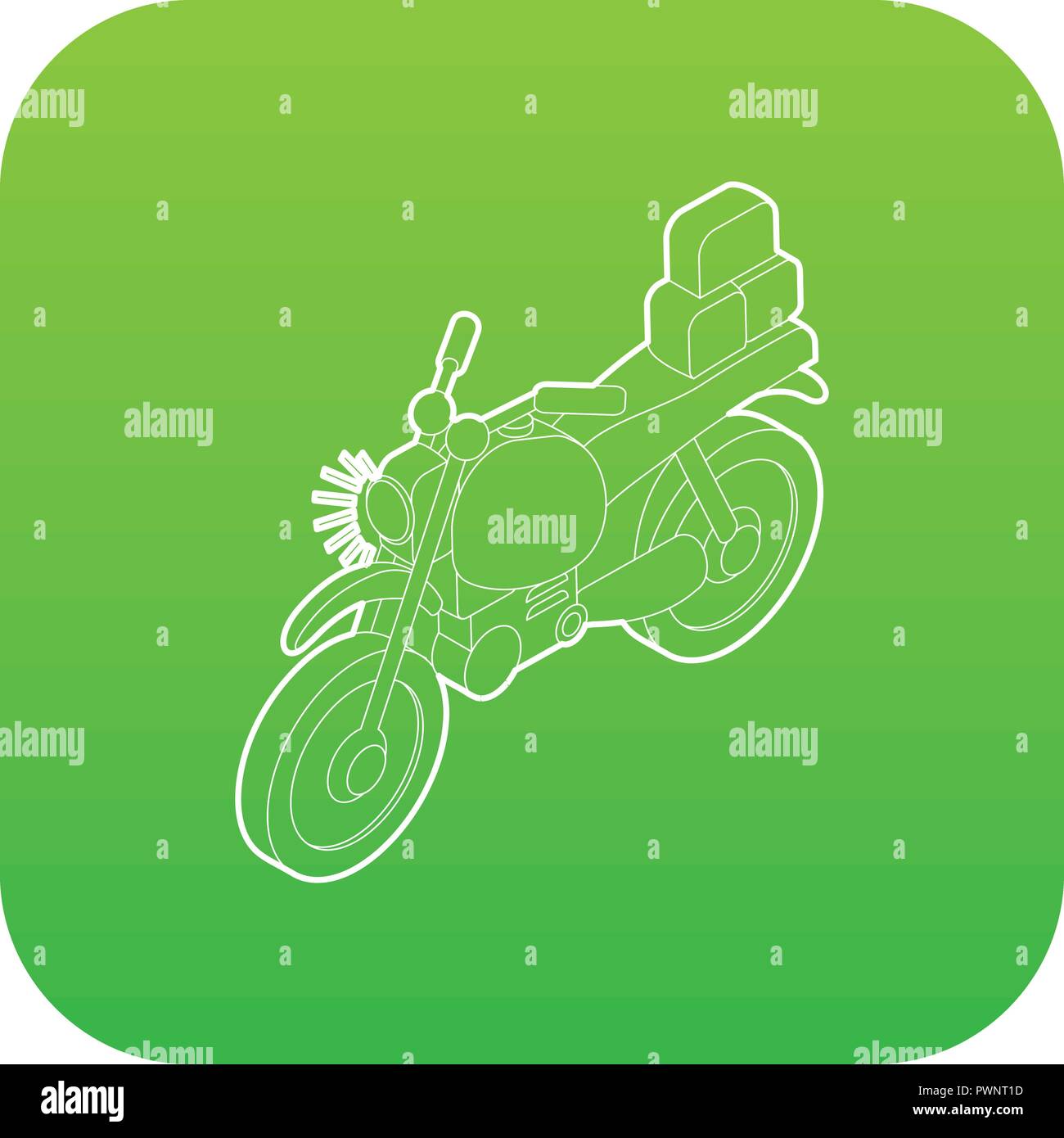 Motorcycle with cargo icon green vector Stock Vector Image & Art - Alamy