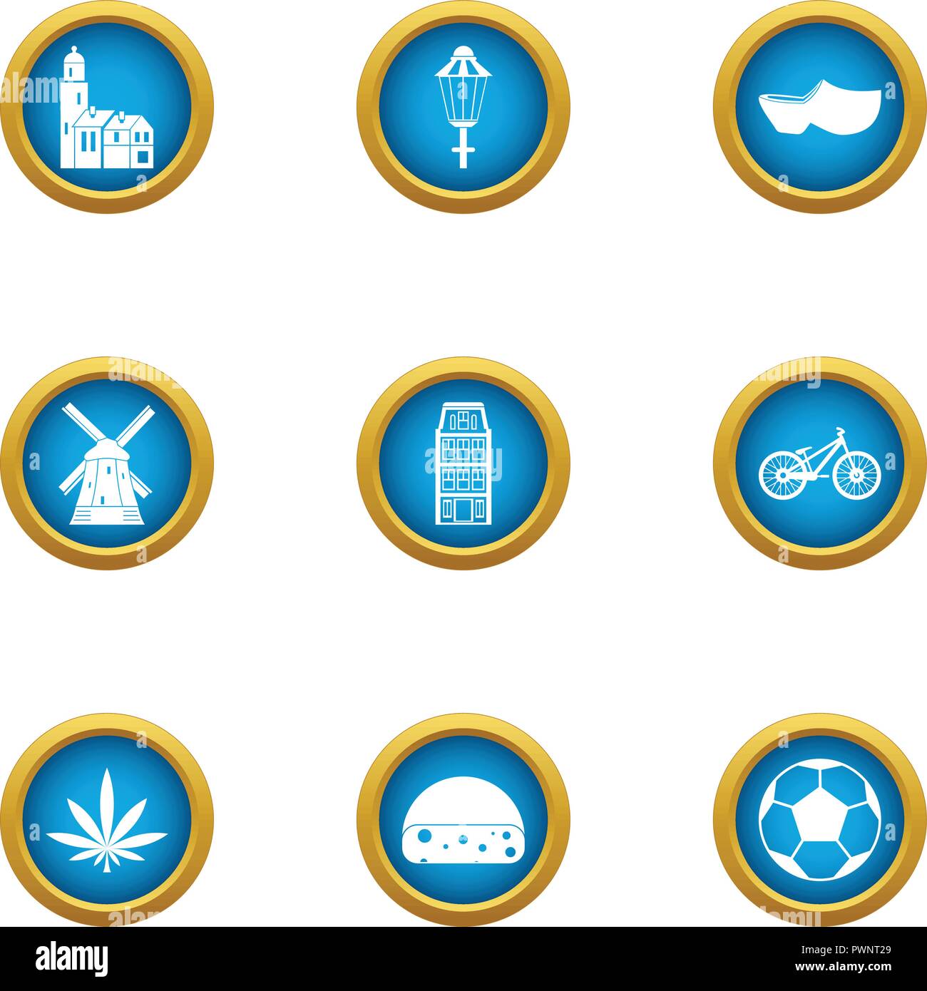 Netherland icons set, flat style Stock Vector Image & Art - Alamy