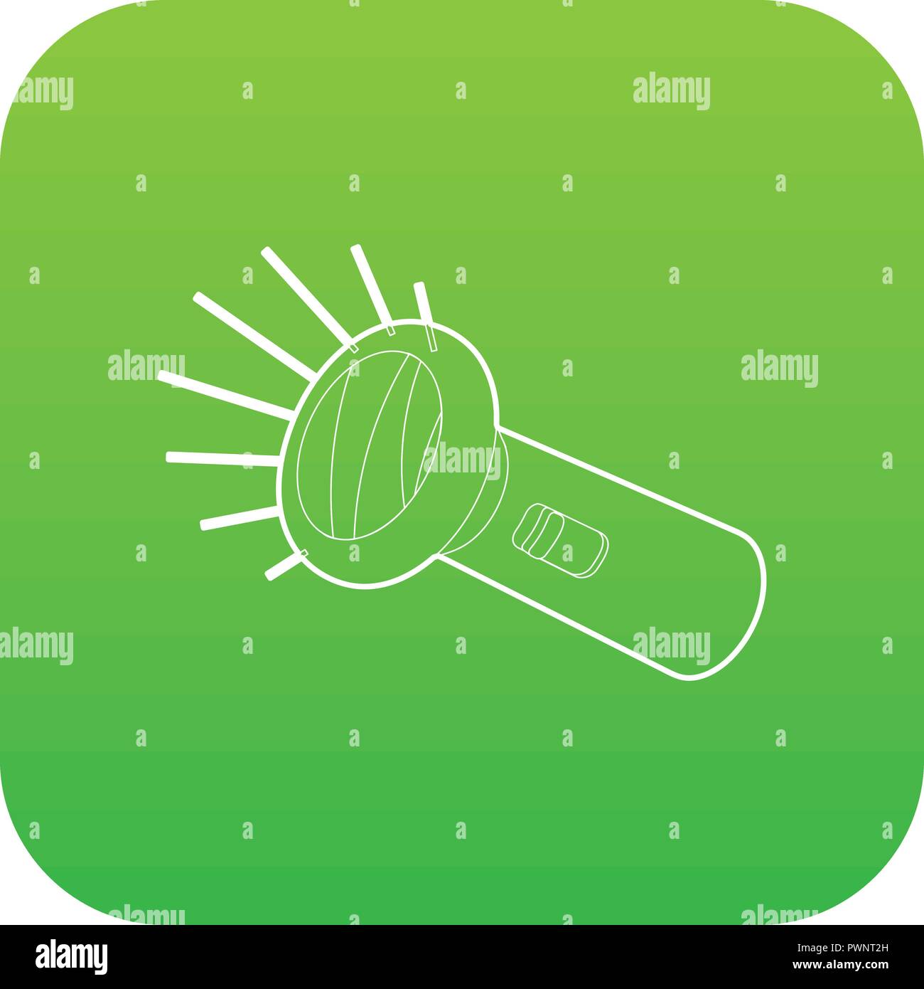 Flashlight icon green vector Stock Vector Image & Art - Alamy