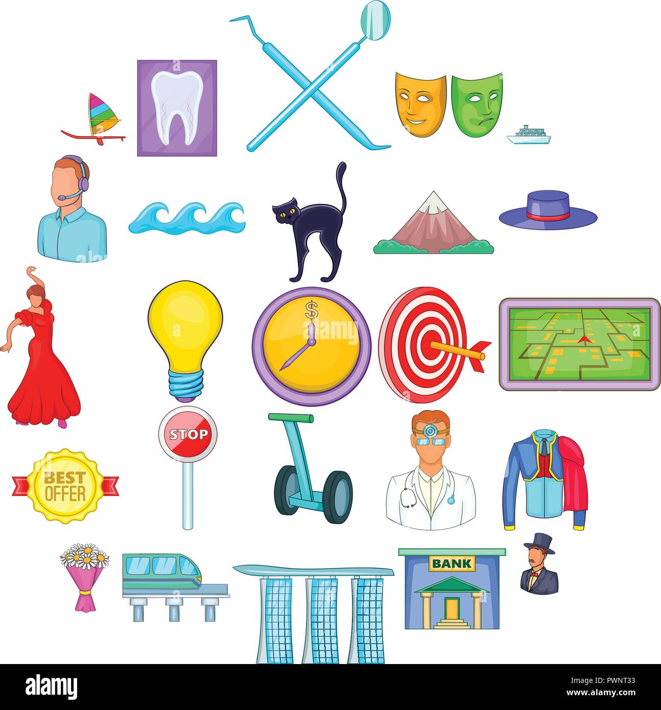 Visit icons set, cartoon style Stock Vector Image & Art - Alamy