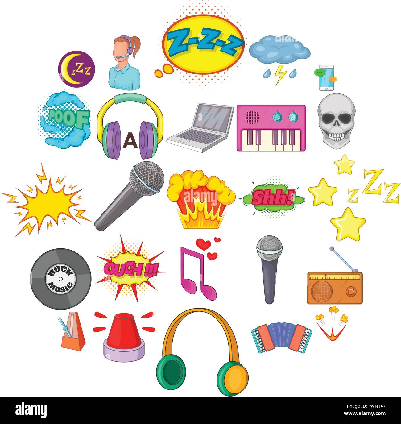 Audio icons set, cartoon style Stock Vector Image & Art - Alamy