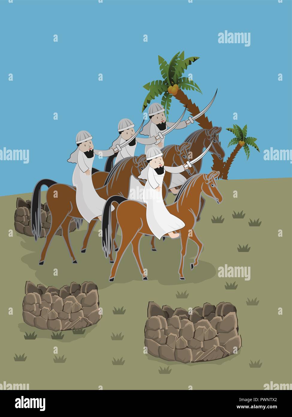 Islamic historical drawings set for children Stock Vector Image & Art ...