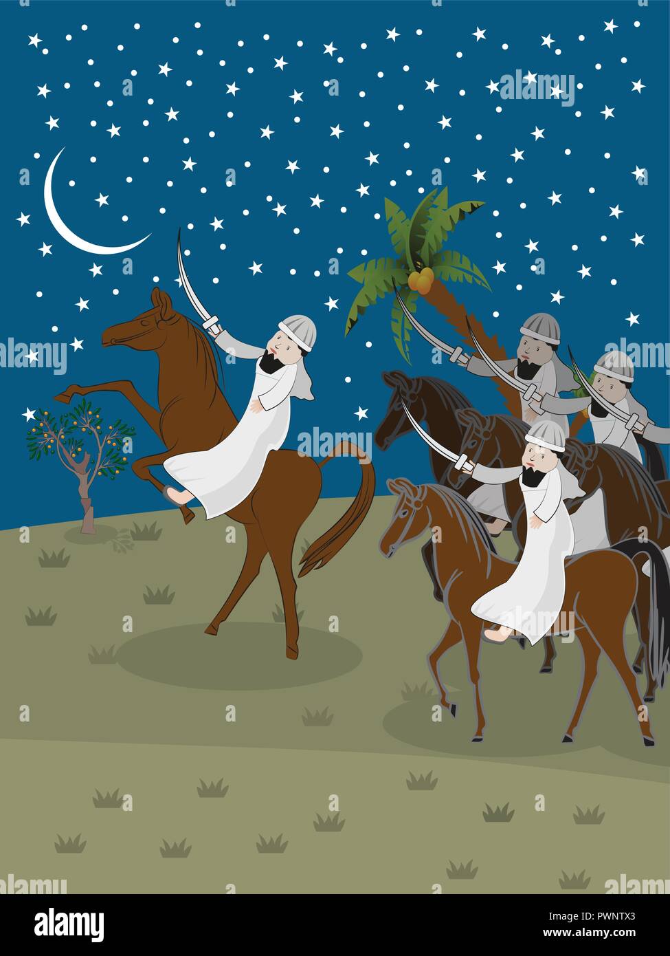 Islamic historical drawings set for children Stock Vector Image & Art ...