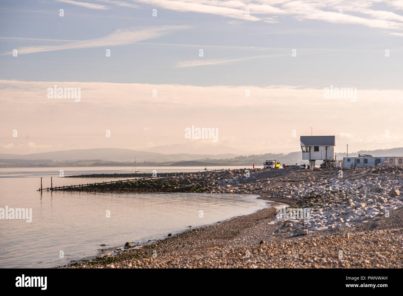 Rocks at the shoreline at the Waterfront of Blackpool, Lancashire ...
