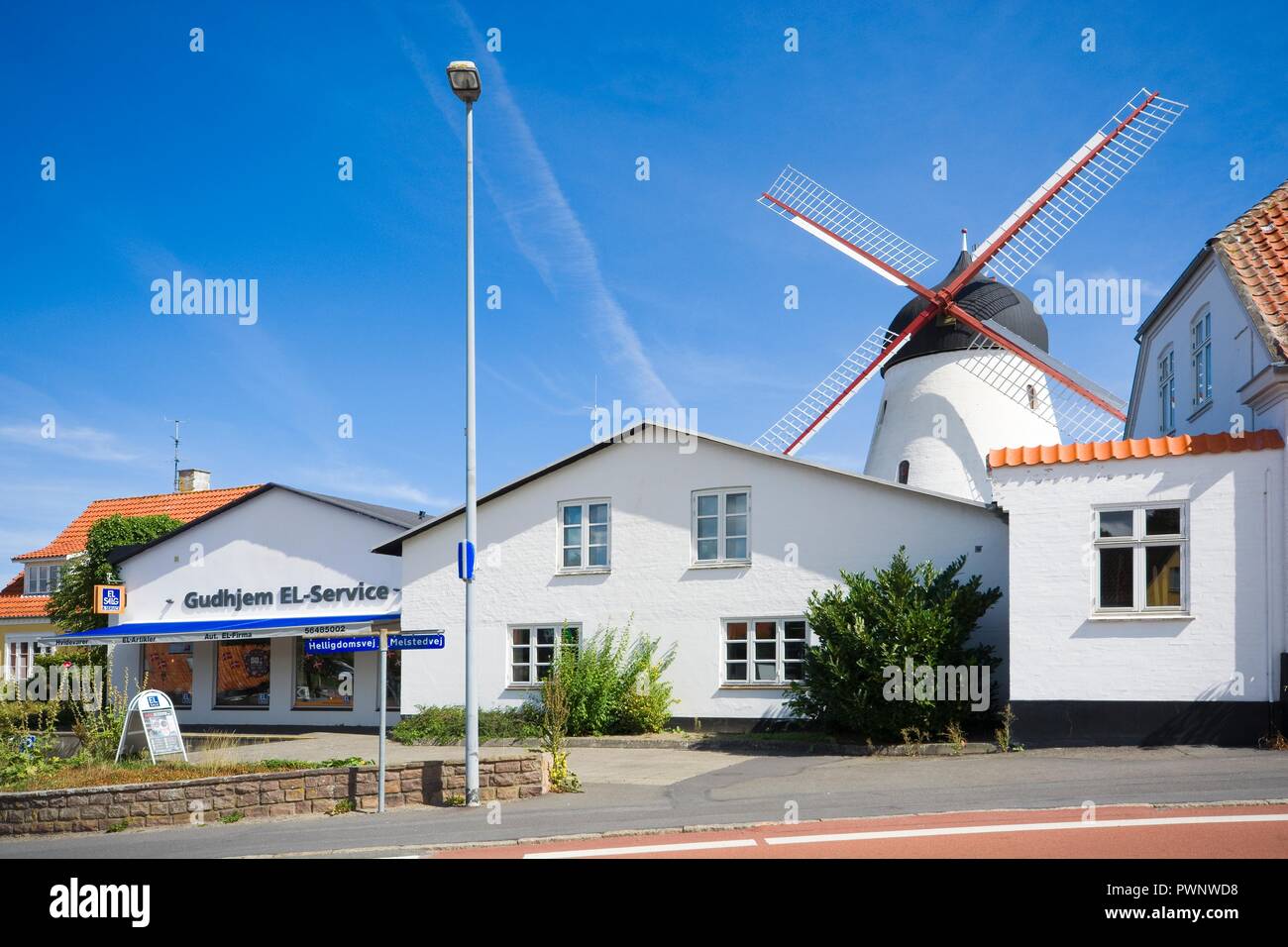 GUDHJEM, DENMARK - AUGUST 21, 2018: The largest in Denmark Dutch-type ...