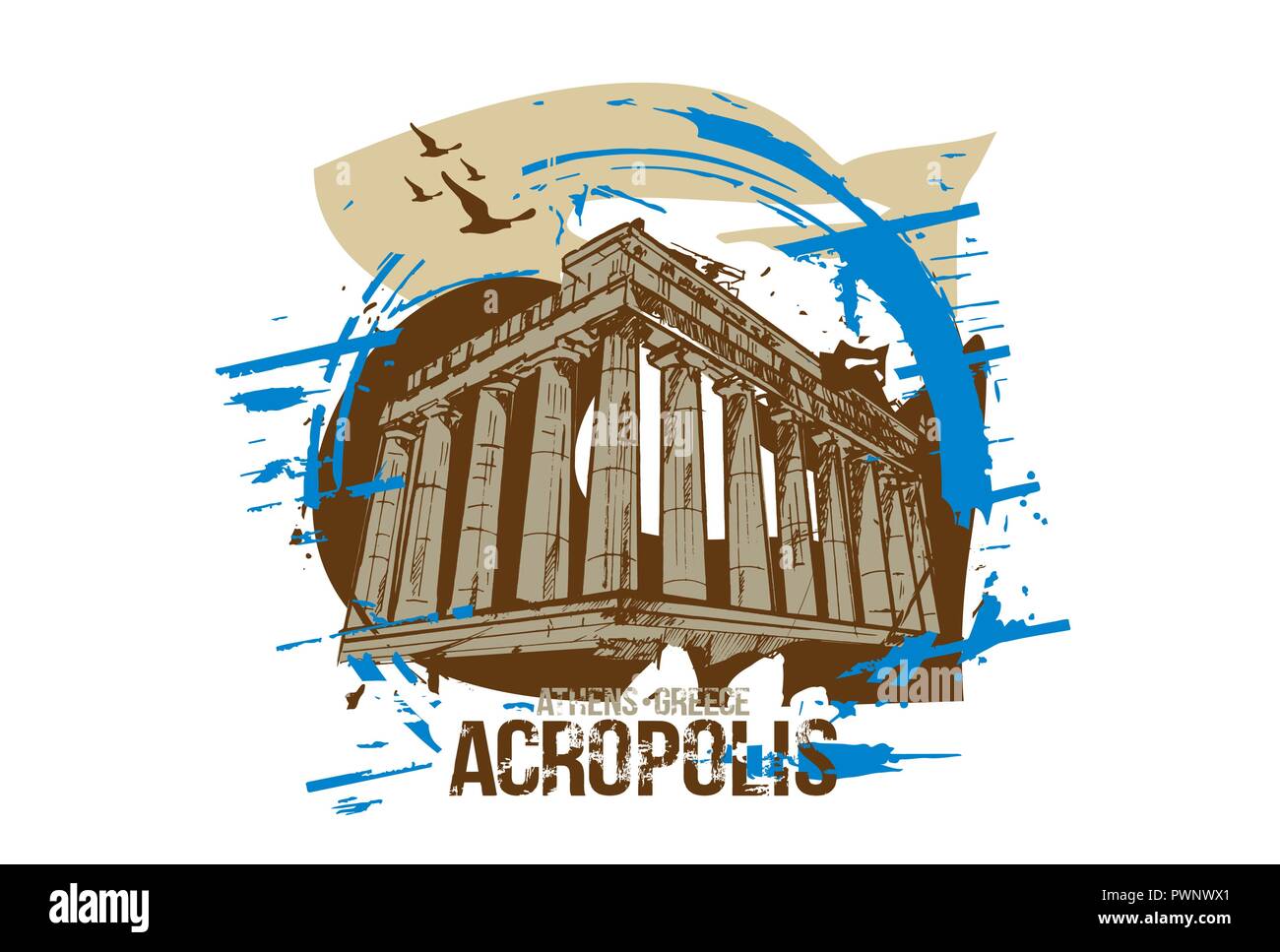 Parthenon acropolis athens Stock Vector Images - Alamy