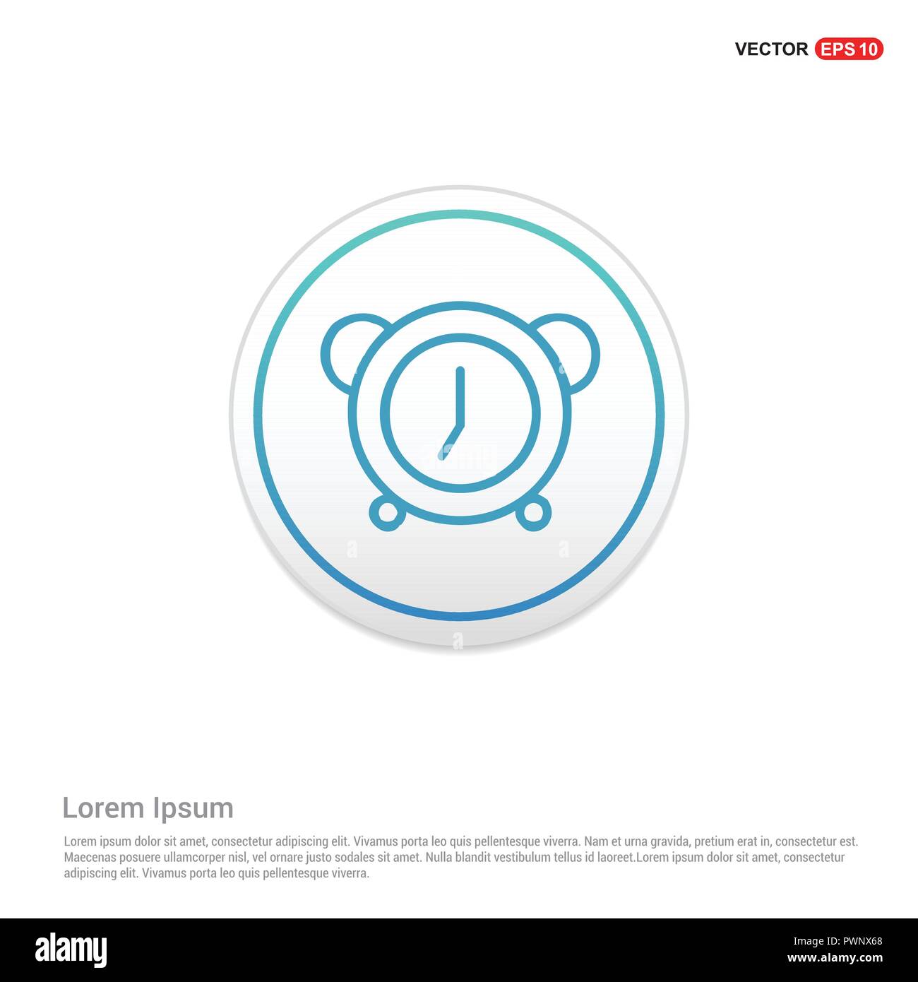 Alaram Clock Icon - white circle button Stock Vector Image & Art - Alamy