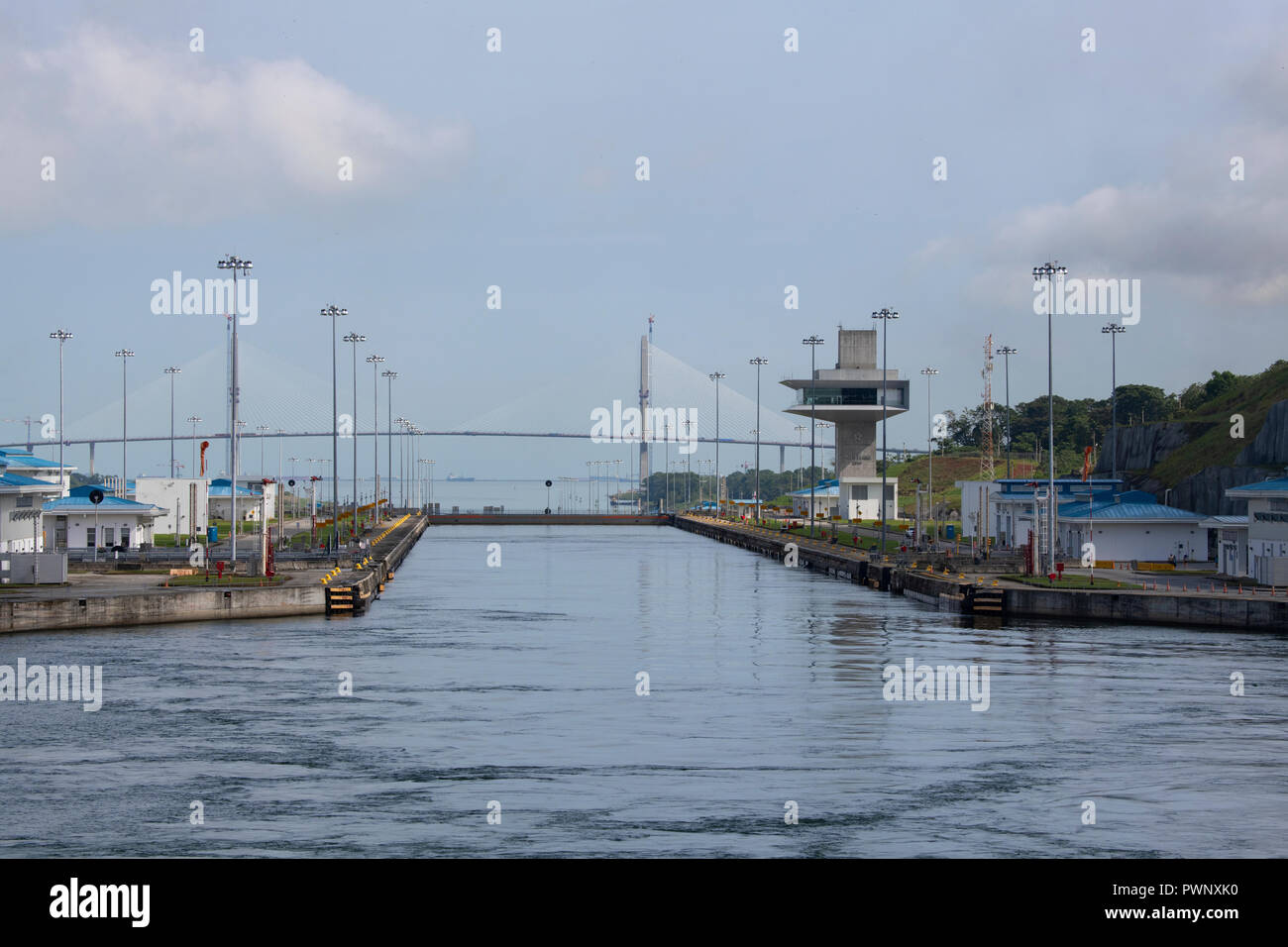 Central America, Panama, Colon. Panama Canal. New Panamax Agua Clara ...