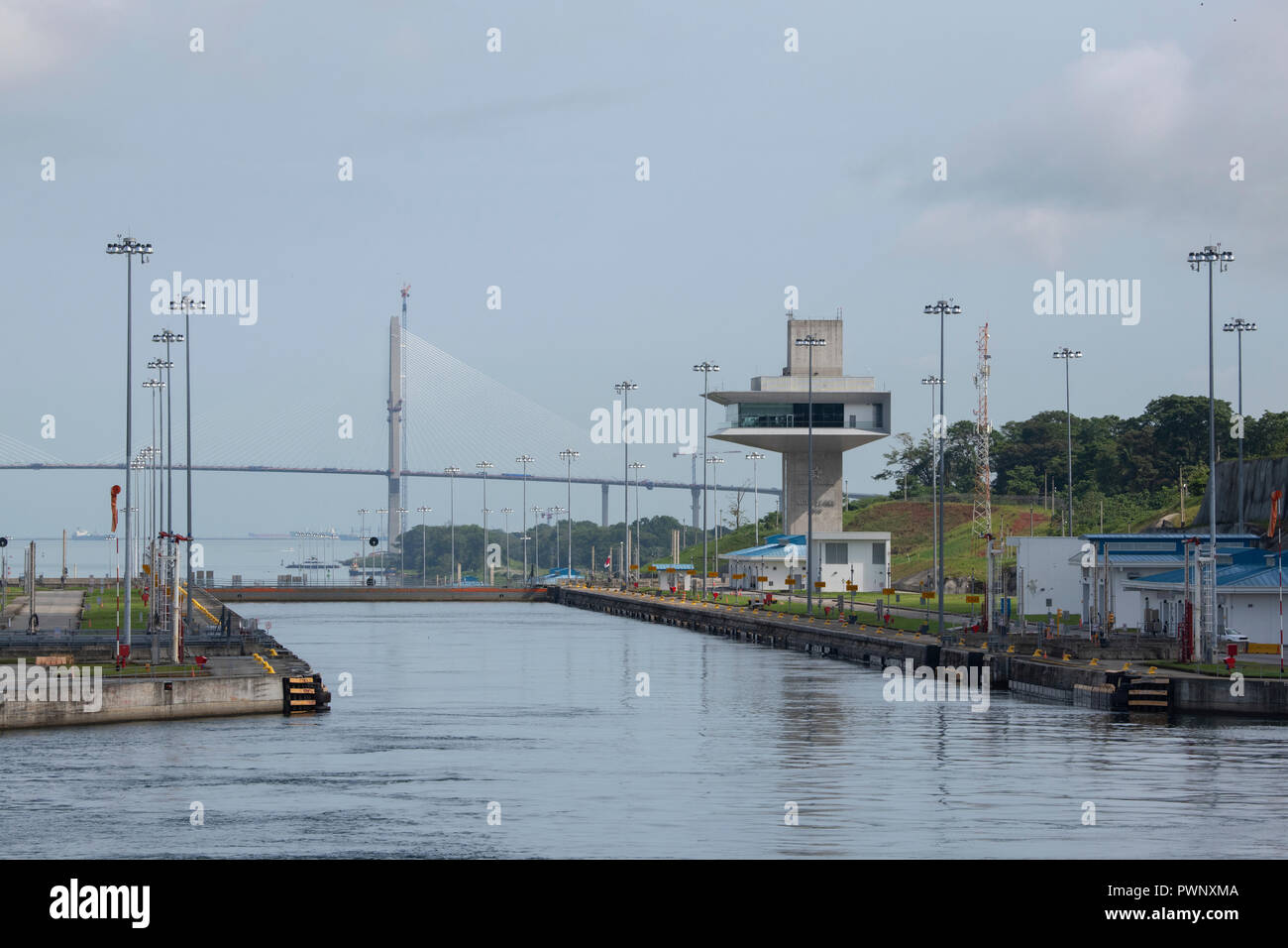 Central America, Panama, Colon. Panama Canal. New Panamax Agua Clara ...