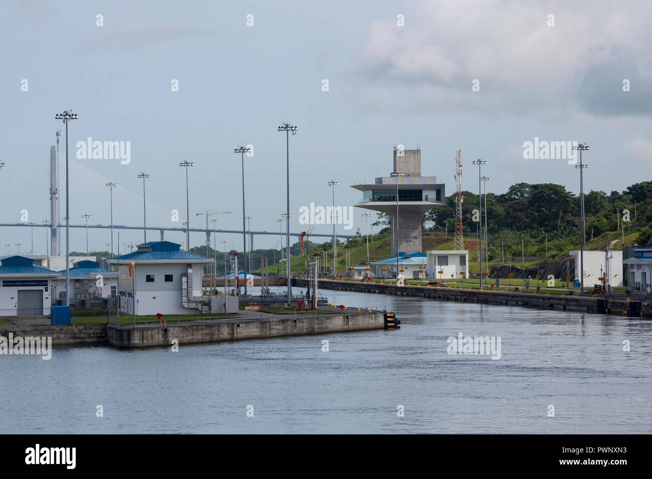 Central America, Panama, Colon. Panama Canal. New Panamax Agua Clara ...