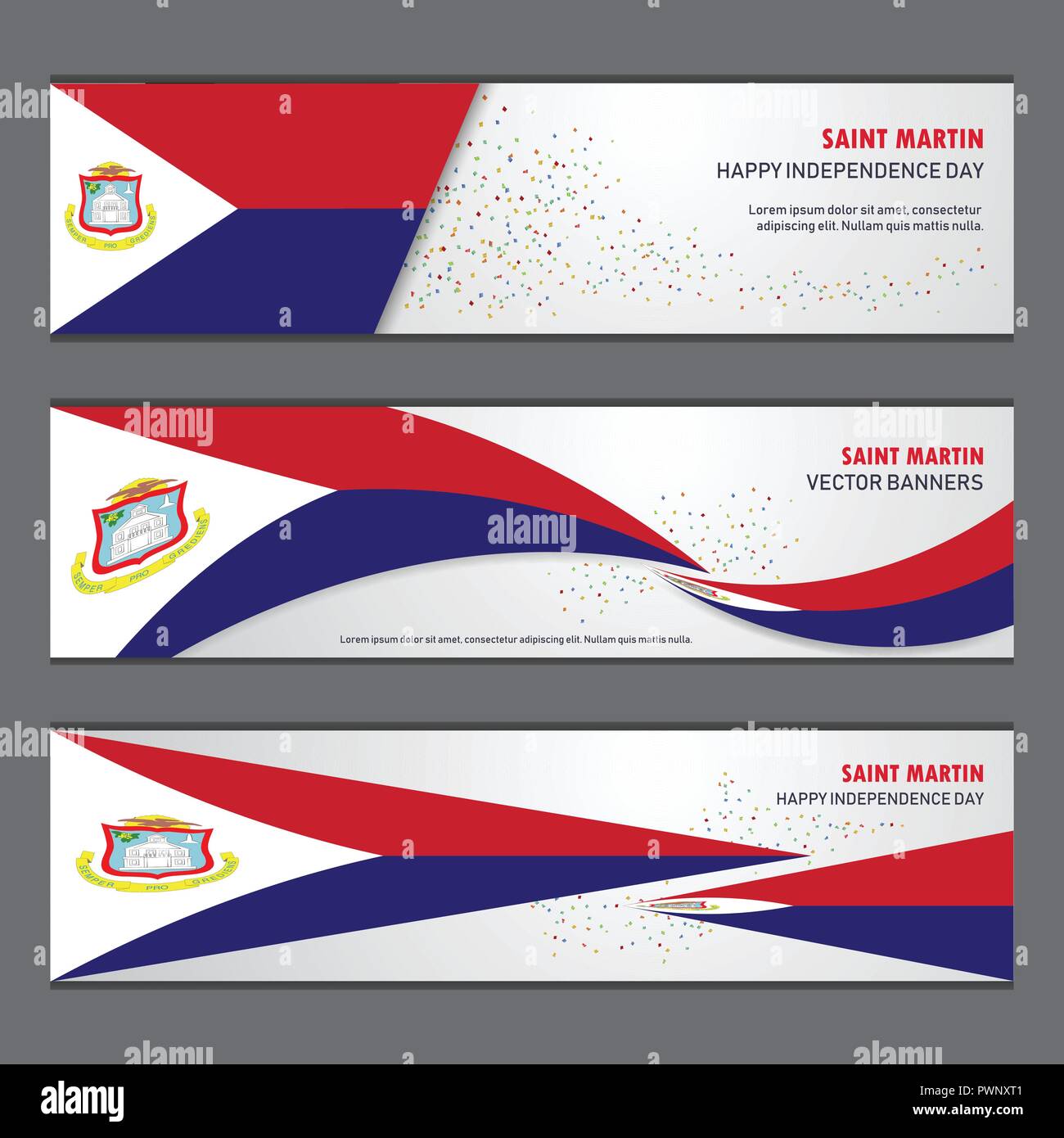 Saint-Martin independence day abstract background design banner and ...