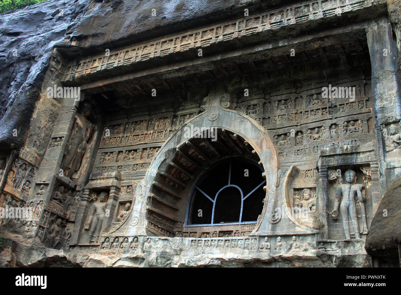 The wonder of Ajanta caves, the rock-cut Buddhist monuments. Taken in ...