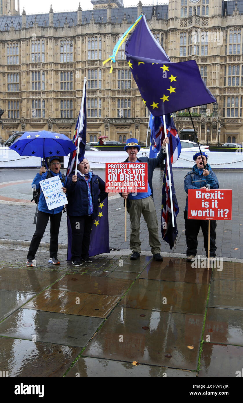 Westminster London Uk 17th Oct 2018 People Protest Against Brexit