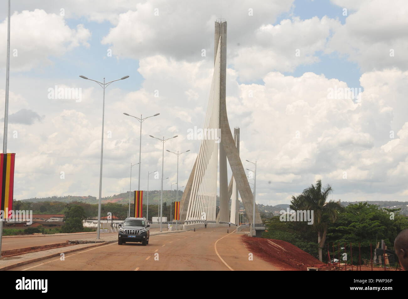 Jinja, Uganda. 17th, October, 2018. the Source of the Nile bridge that ...