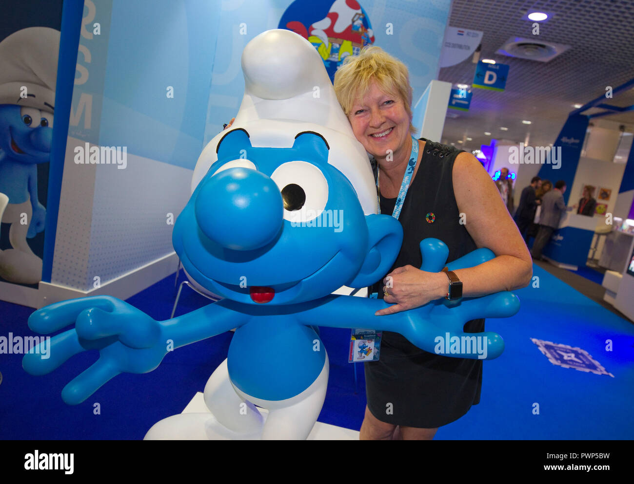 Cannes, France - October 16, 2018: MIPCOM with Veronique Culliford, the ...
