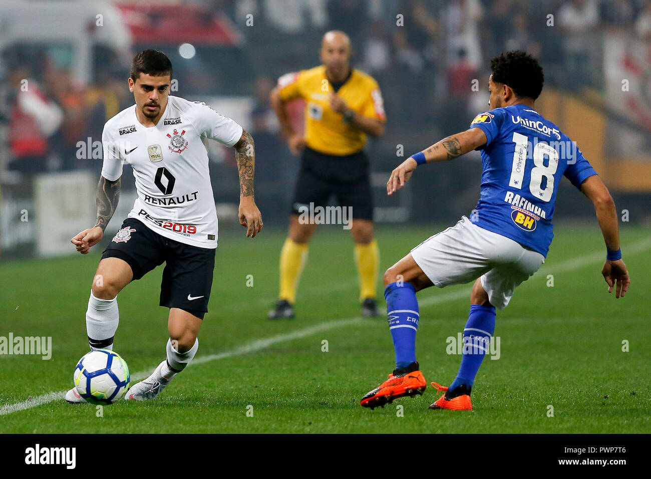 Sao Paulo, Brazil. 17th October, 2018. Corinthians v Cruzeiro. Fagner ...