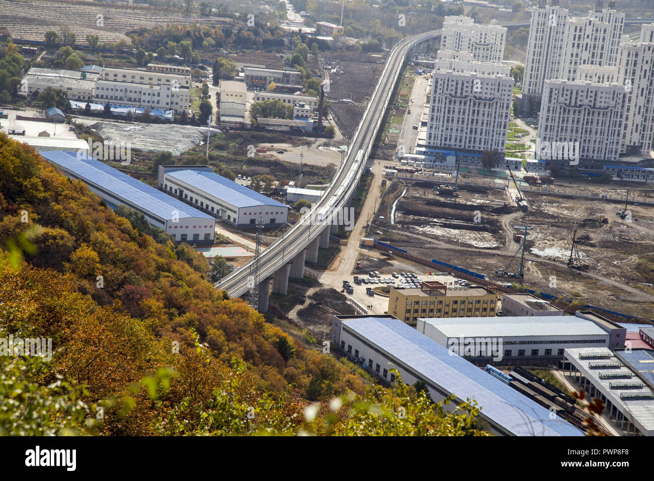Jilin, Jilin, China. 18th Oct, 2018. Jilin, CHINA-A high-speed train ...