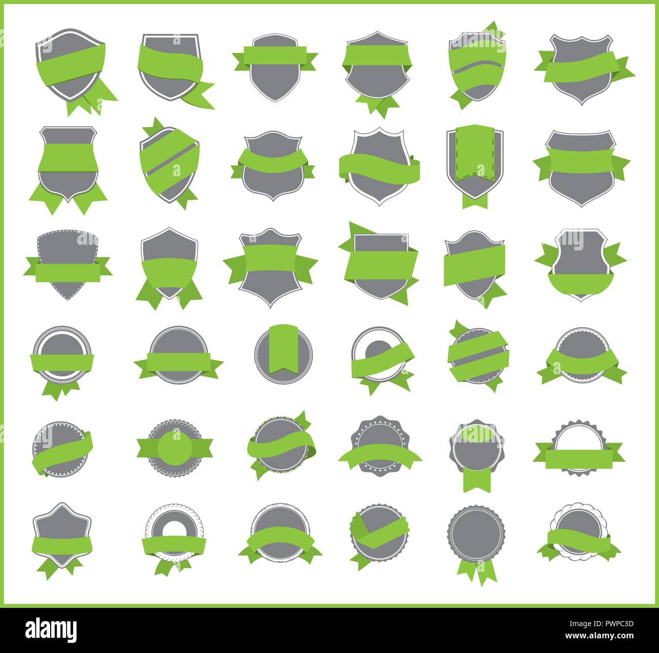 Set green labels badges Stock Vector Images - Alamy