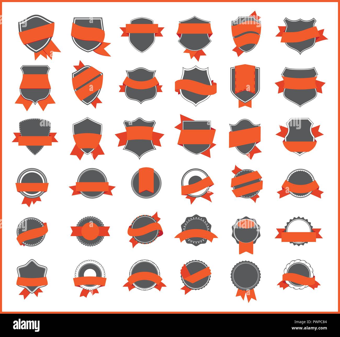 Orange stickers (set 1) vector illustration Stock Vector Image & Art ...