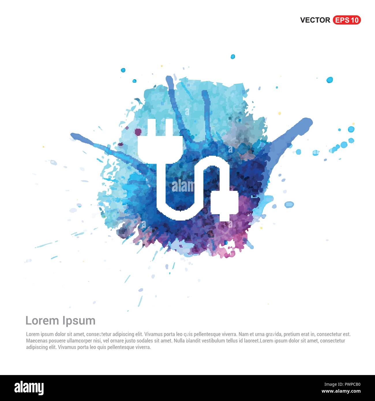 Plug-in Icon - Watercolor Background Stock Vector Image & Art - Alamy